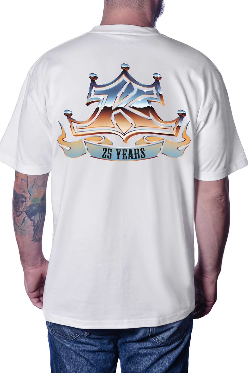Men's 25th Anniversary White T-Shirt – Kindig-it Design